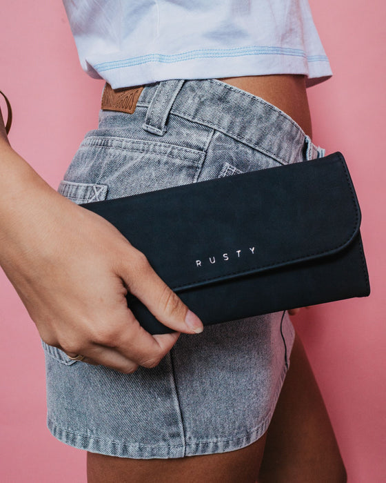 Rusty Ballad Flap Wallet Black
